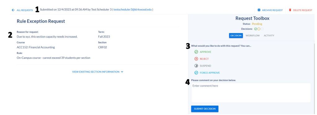 Rule Exception Requests – Kirkwood Process Documentation